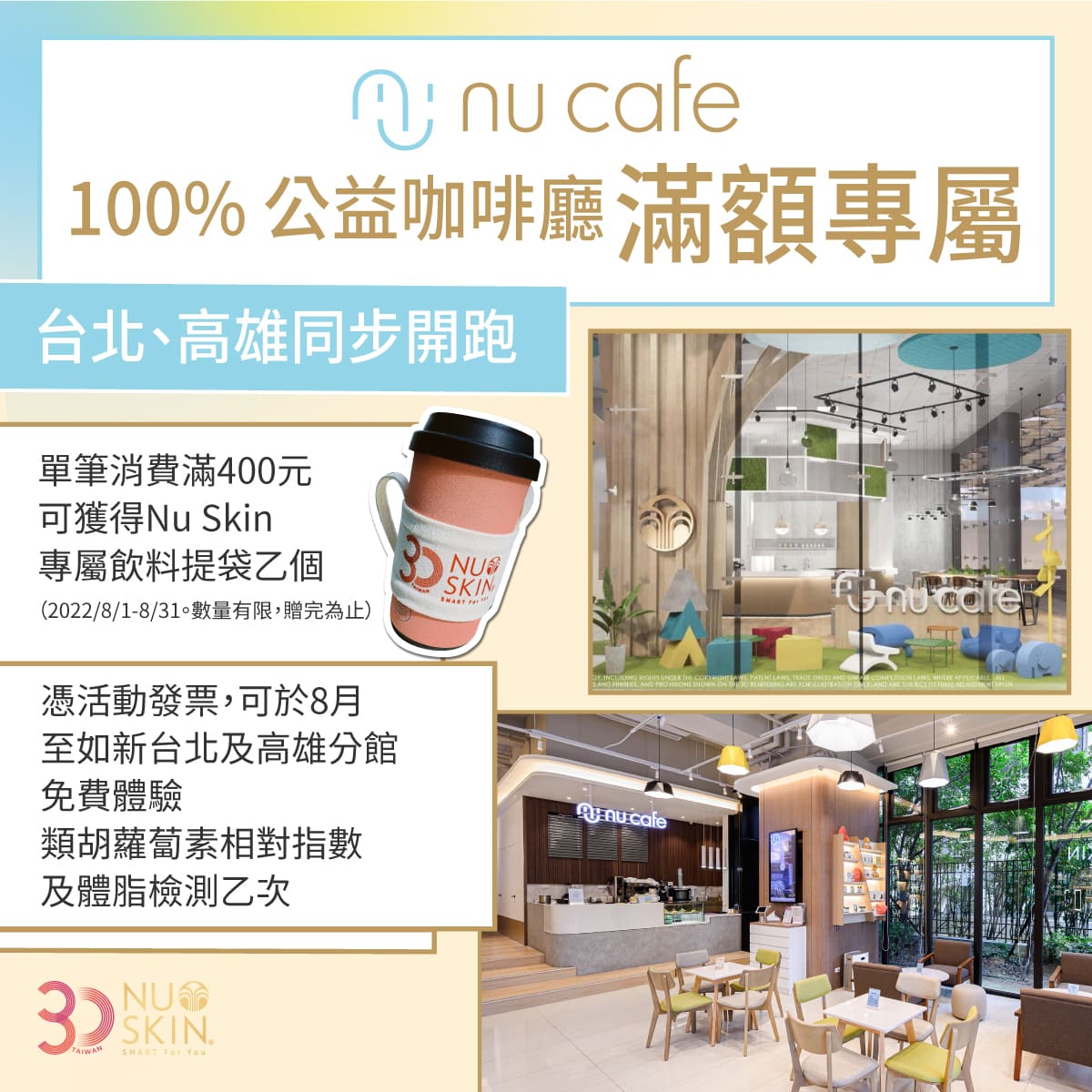 Nu Cafe 消費滿額贈活動開跑｜NU SKIN 如新台灣